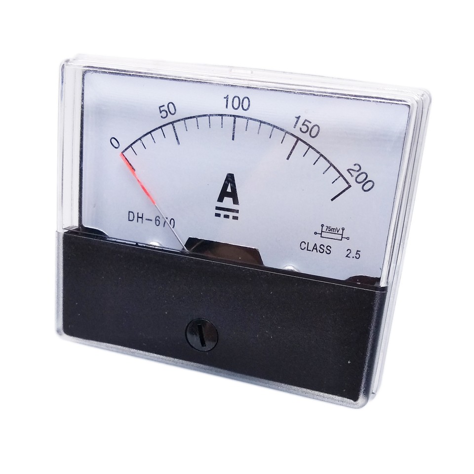 US Stock Analog Panel AMP Current Ammeter Meter Gauge DH-670 0-200A DC ...