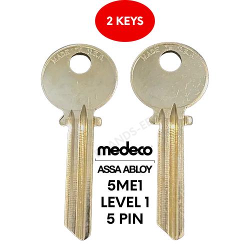 TWO (2) KEY BLANKS FIT MEDECO LOCKS 5ME1 LEVEL 1 5-PIN BRASS 1515 | eBay