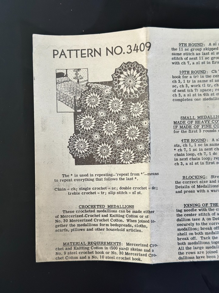 Crochet Doilies Crochet Pattern No 3409 Crocheted Medallions Vintage ...