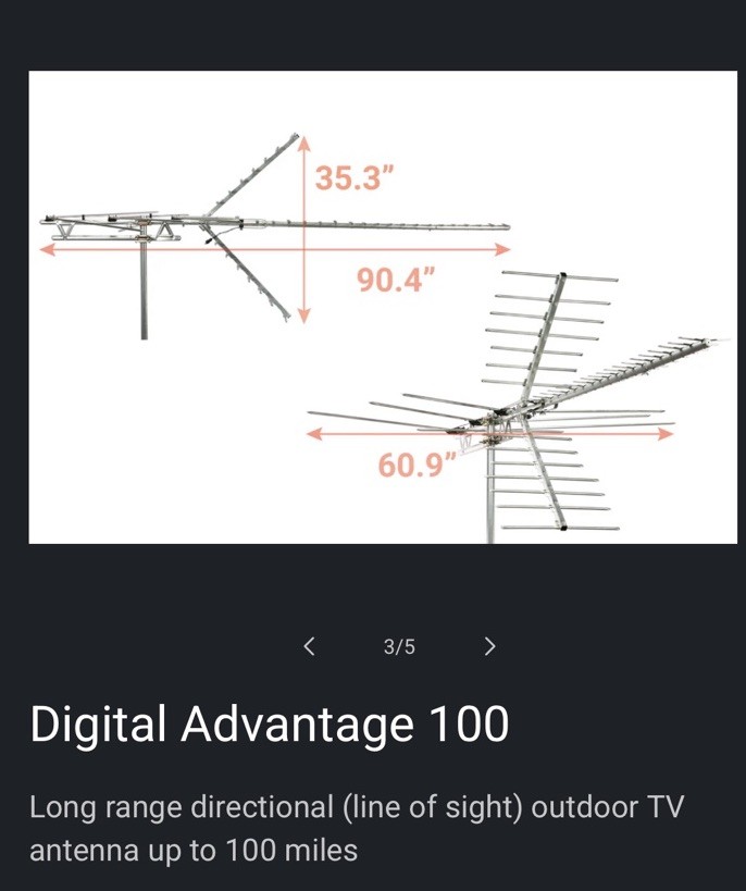 Channel Master CM-2020 Digital Advantage 100 Mile Long Range Antenna JD ...