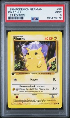 Pikachu 1st Edition Yellow Cheeks PSA 9 1999 Pokemon Game #58 German | eBay
