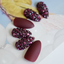 3-D Matte STILETTO *ROYAL RUBY* Gems Burgundy Red Full Cover Nail Tips ...