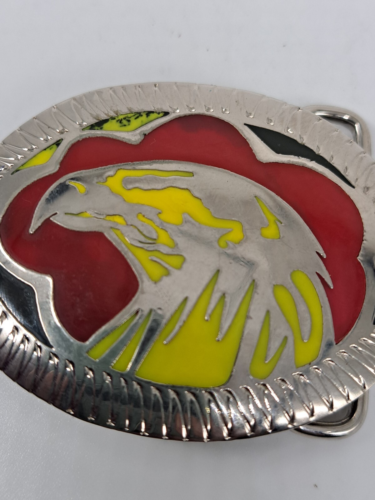 Vintage Metal and Enamel Eagle Belt Buckle - Gem