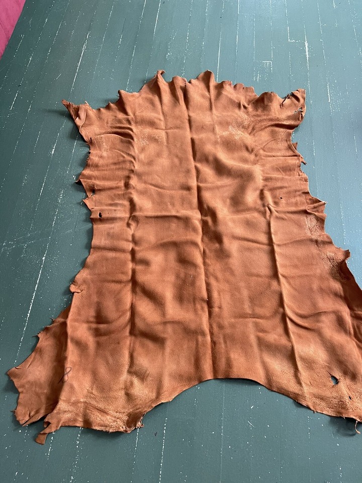 RUST COWHIDE Leather /suede Hide for Native Crafts Buckskins Rifle Case ...