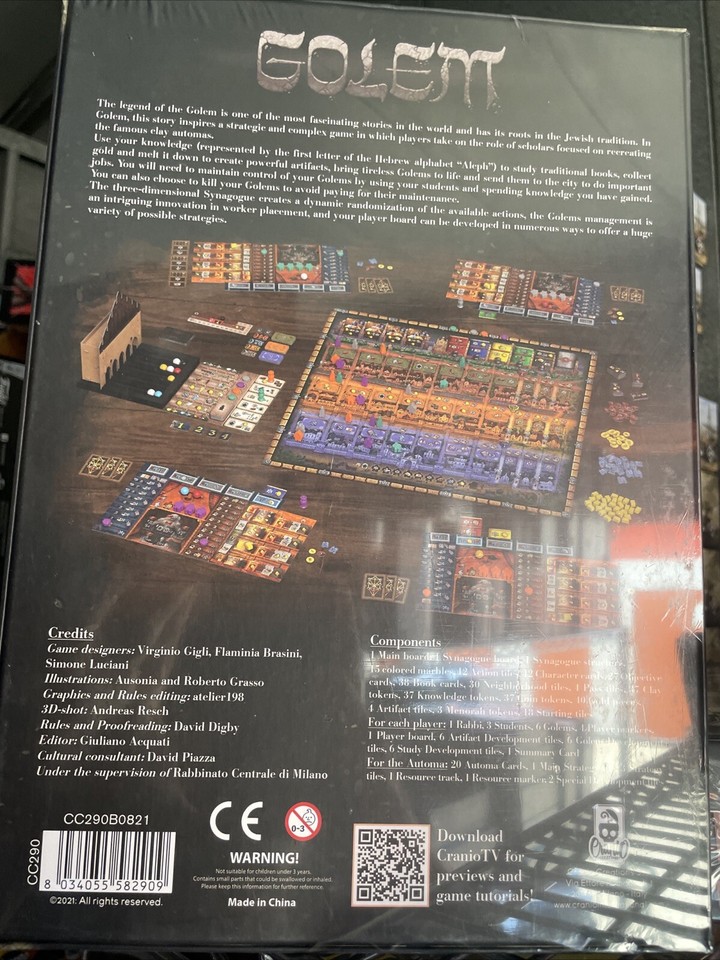 *FREE US SHIPPING!* Golem of Prague Board Game Cranio Creations - New ...