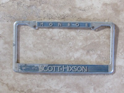 Vintage Monroe, LA Scott-Hixson Ford License Plate Frame Embossed Tag ...