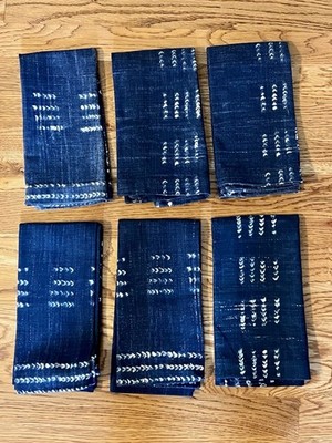 Pottery Barn Indigo Blue Shibori Dot Cloth Napkins Set Of 6 - NEW | eBay