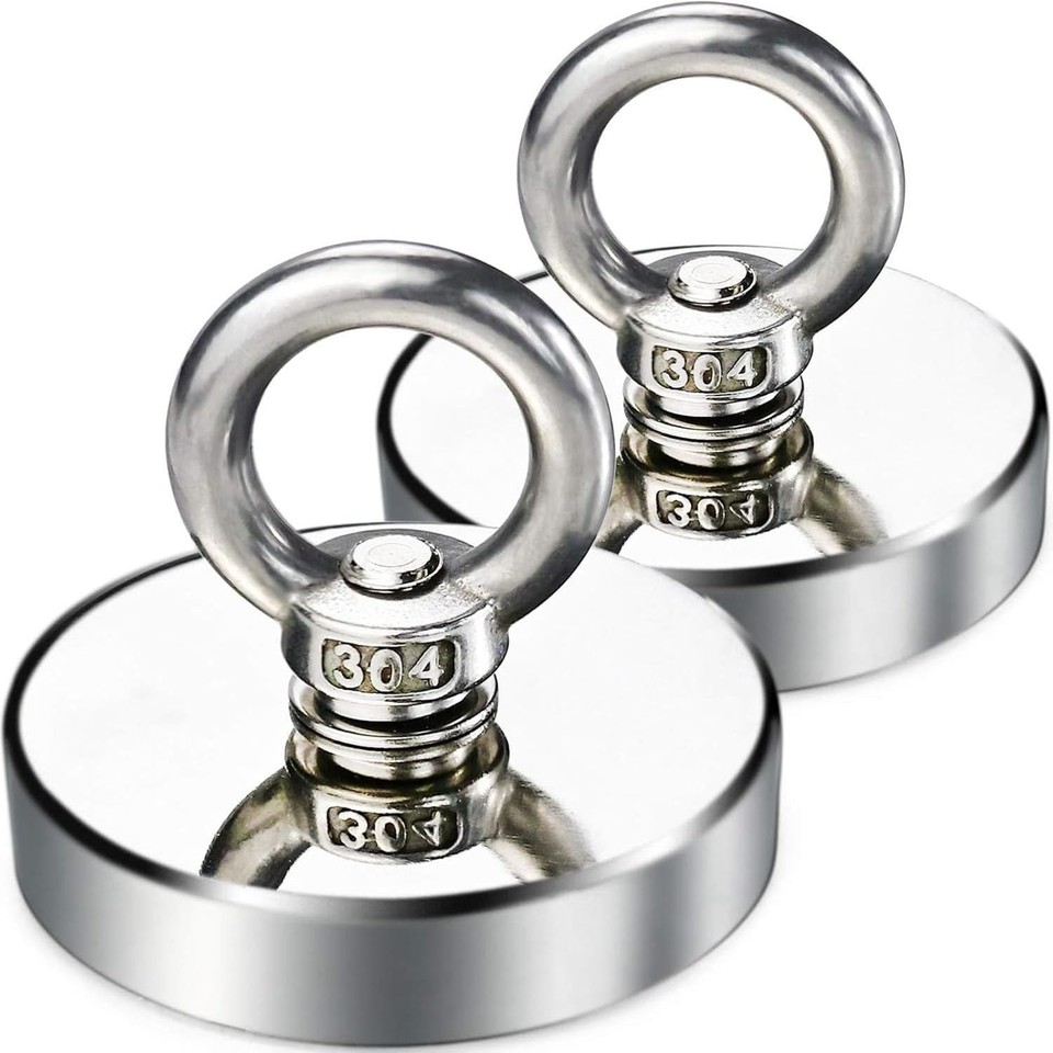 Strong Neodymium Fishing Magnets 300 lbs(136 KG) Pulling Force Rare ...