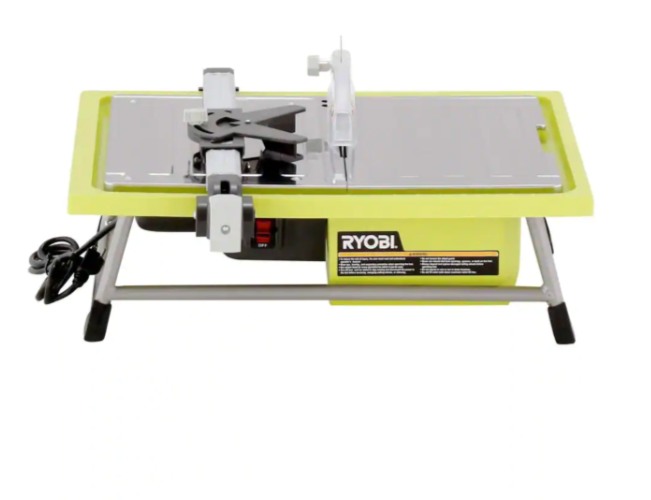 Ryobi Tile Saw Wet 7 in Blade with Stand Diamond Bevel Cut Rip Miter ...