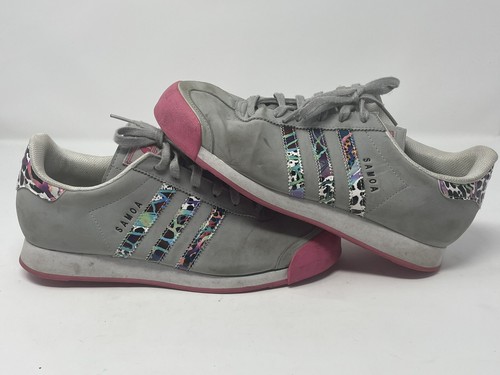 Adidas Womens Samoa Sneakers Size 6.5 Gray Pink Casual | eBay