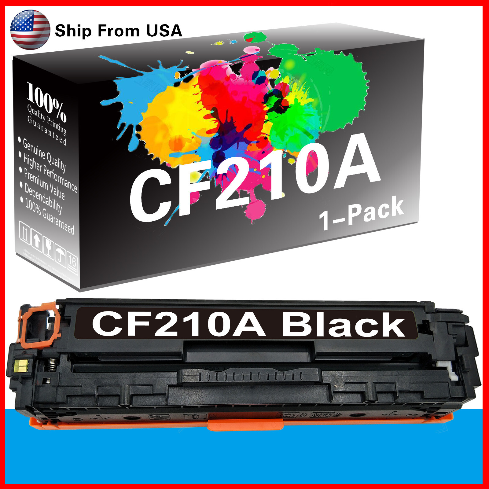1PK CF210A 131A Black Toner Cartridge for Pro 200 color M251nw M251n ...