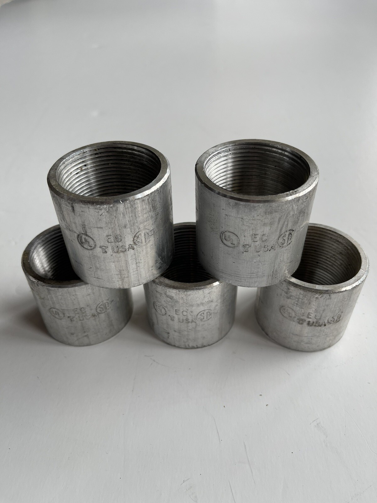 ( 5 ) pc Used 1-1/2" inch Aluminum Threaded Coupling Tubular | eBay