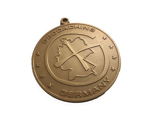 Germany geocoin Gold Geocaching Trackable Number Pendant Coin Trackable ...