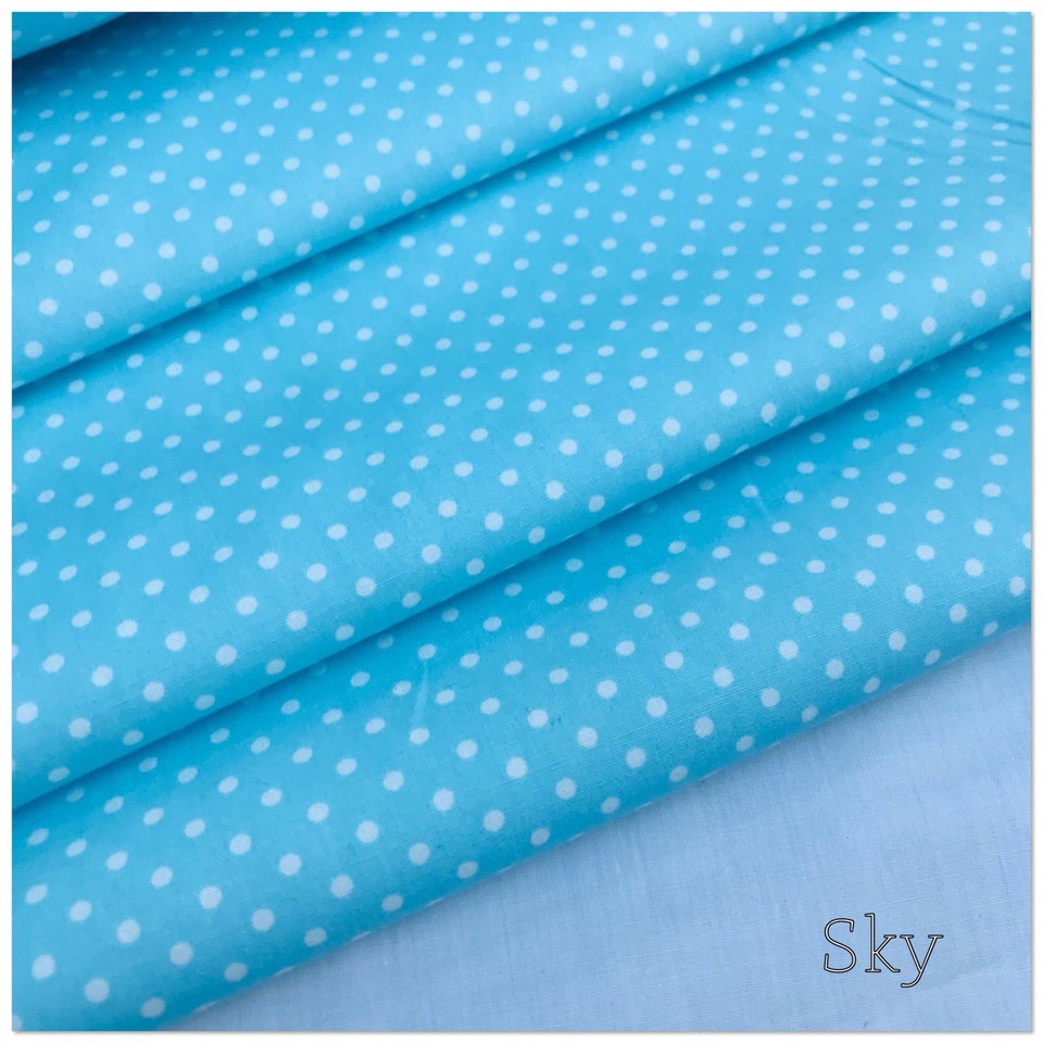 3mm Polka Dot Collection 100% Cotton Fabric, Sewing, Craft, Spots ROSE ...