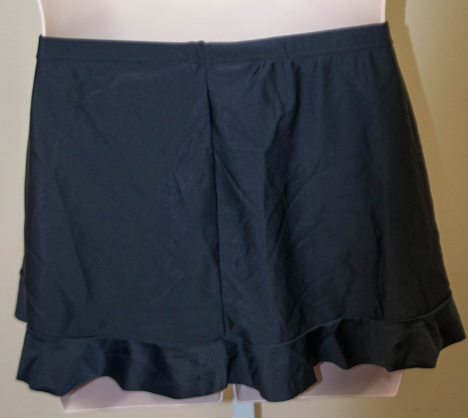 Apt 9 Women Solid Black Ruffle Hem Swimwear Skirt $46 Choose Size | eBay