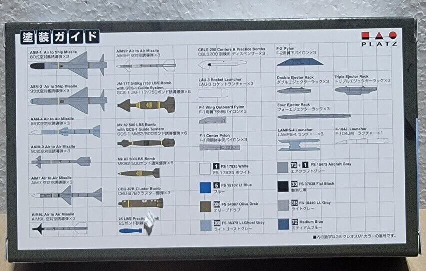 PLATZ MODELS 1/144 MODERN AIRCRAFT WEAPON SET, MODEL KIT, LIMITED ...