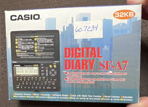 Vintage CASIO SF-A7 Digital Diary 32KB with Box and Manuals New Old ...