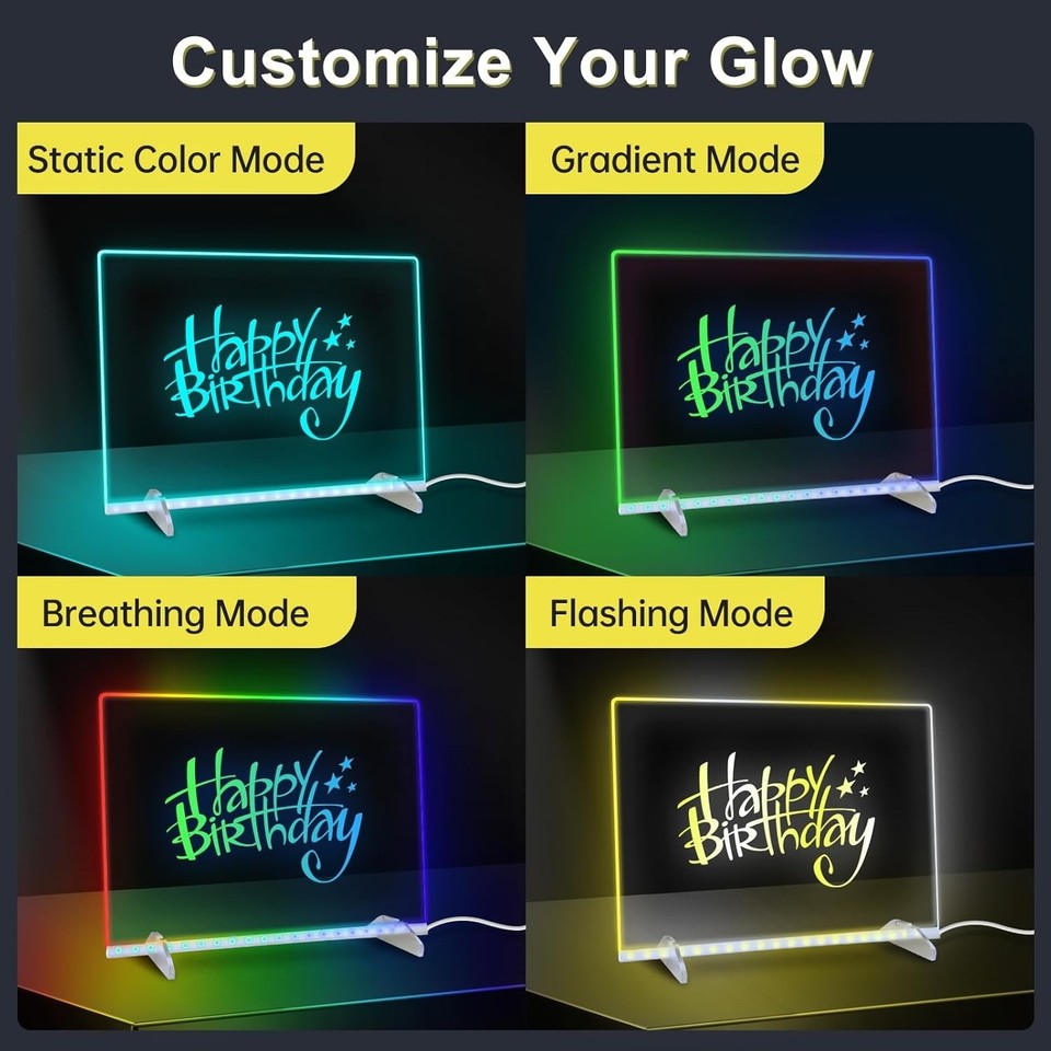 LED Note Board with 7 Colors, Includes Adapter, 13"x10" Led Drawing ...