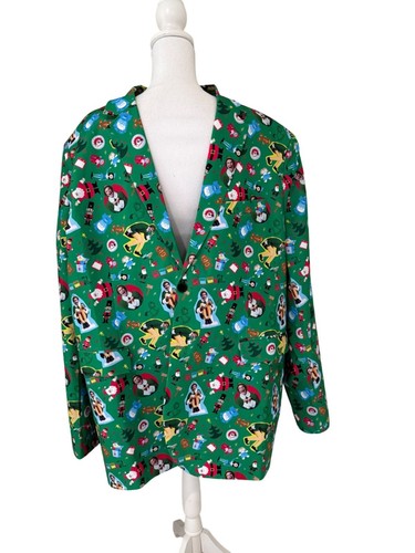 Elf Mens Size 50 Holiday Motif Blazer Lined Christmas Sport Jacket | eBay
