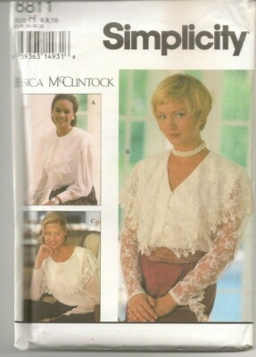 Amazing VTG SIMPLICITY 8811 Victorian Capelet Collar Blouses PATTERN 6 ...