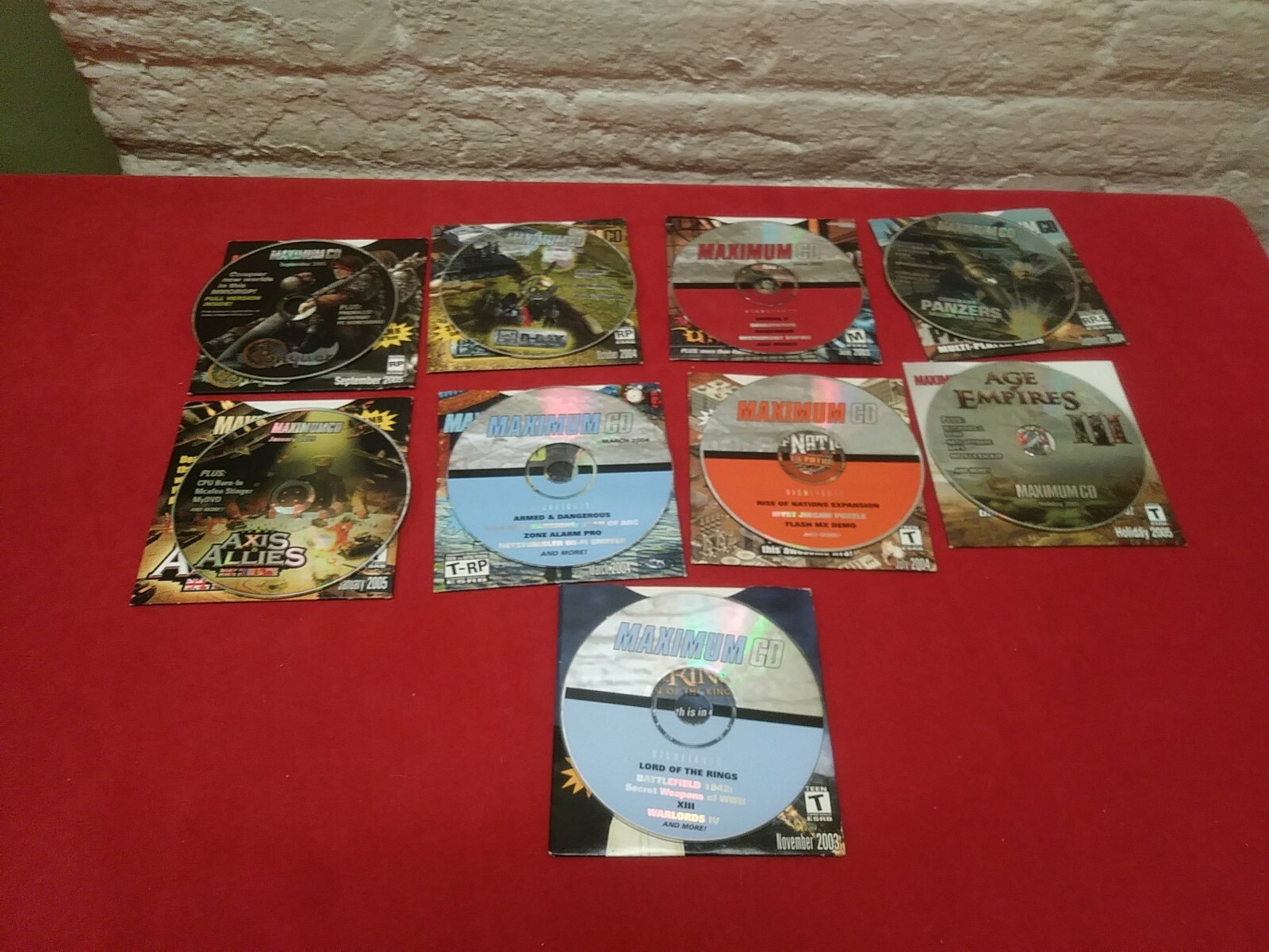 Lot of 9 Maximum CD Vintage PC Demo Disc 2003-2005 Lord of the Rings ...