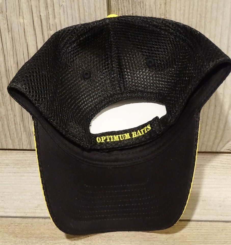 OPTIMUM BAITS Yellow & Black Fishing Hat Cap NWT | eBay