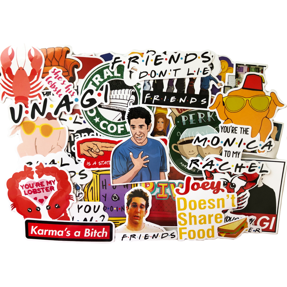 15 Random Friends TV Show Laptop Stickers - Joey Unagi Rachael Phoebe ...