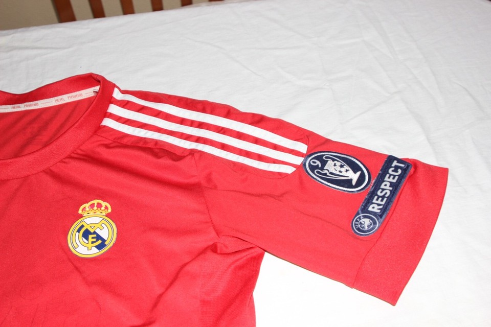 Vintage Real Madrid Red Football Shirt Champions League Adidas Size M ...