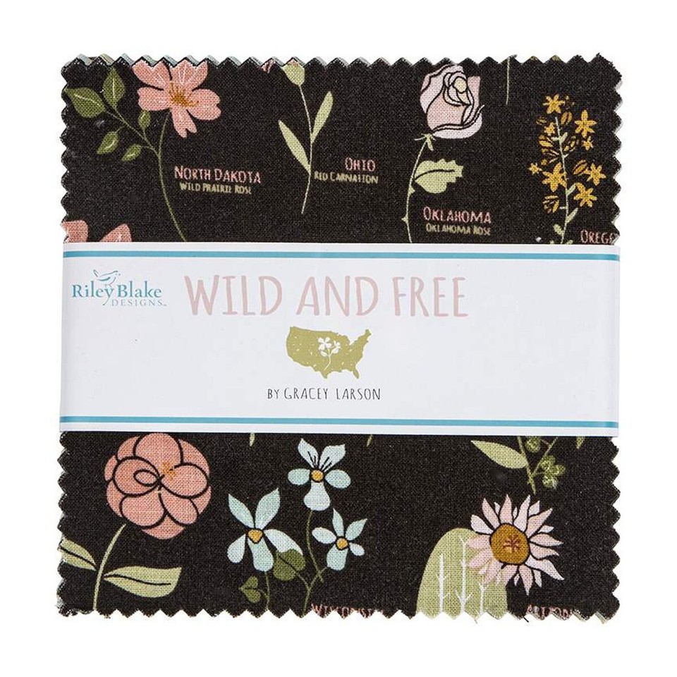 Charm Pack 5" Stacker 42pc Riley Blake "Wild And Free" Gracey Larson | eBay