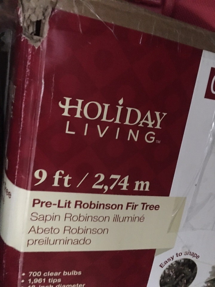 Holiday Living Pre-Lit 9ft Robinson Fir Christmas Tree | eBay