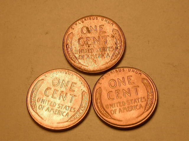 1953 P-D-S Ch/Gem BU Uncirculated Cherry Red Lincoln Wheat Cents #109 ...