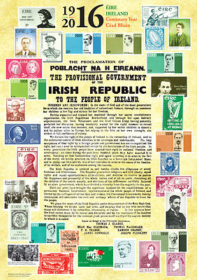 Irish Stamps and The Proclamation of the Irish Republic A4 poster ...