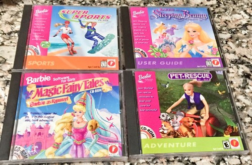 4 Barbie CD-Rom/DVD Games: Super Sports, Fairy Tales, Sleep Beauty ...