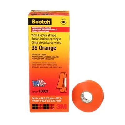 10-pack Scotch 3/4 in. x 66 ft. #35 Electrical Tape Orange | eBay