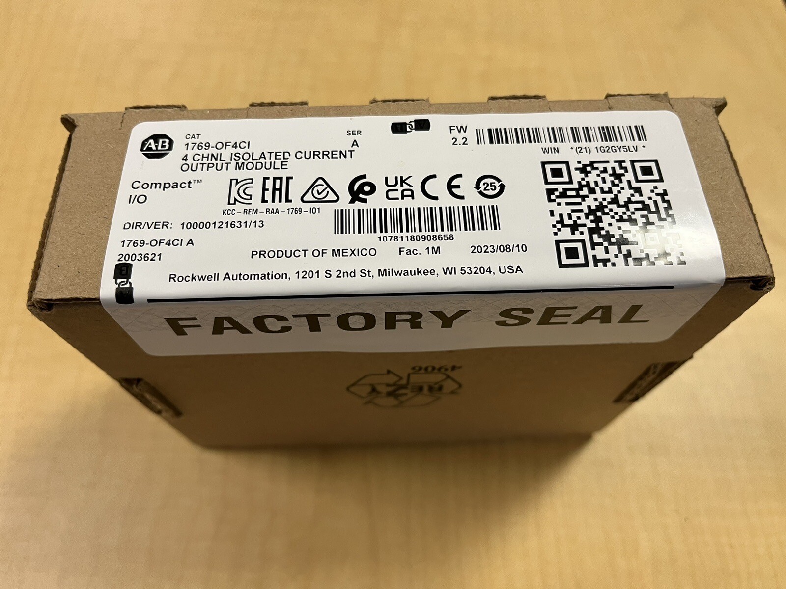 Allen-Bradley 1769-OF4CI CompactLogix 4Point Isolated Analog Current ...