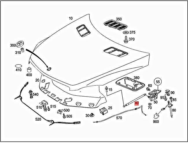 MERCEDES Mercedes-Benz OEM Hood-lift Support Strut Shock Prop Arm ...