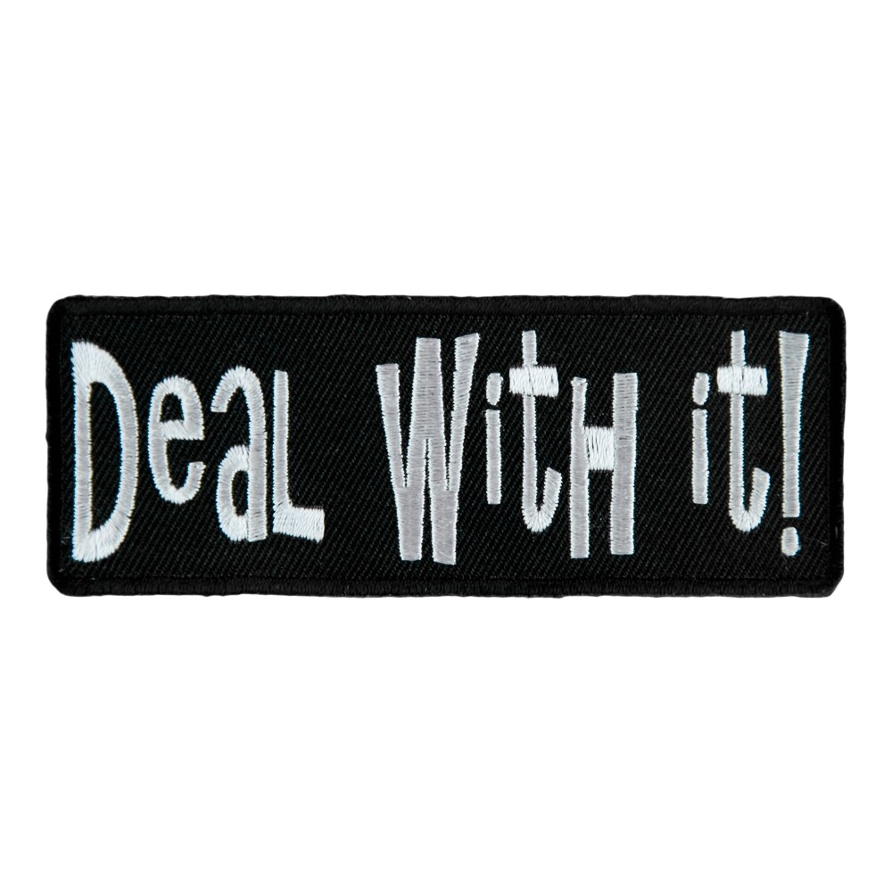 Deal With it Black And White Embroidered Patch, Sayings Patches | eBay