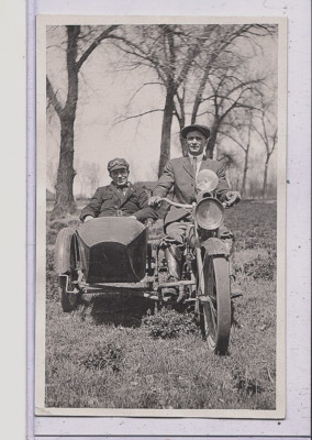 Real Photo Postcard RPPC - Frank and Otto Ochner on Motorcycle & Sidecar 1921 | eBay