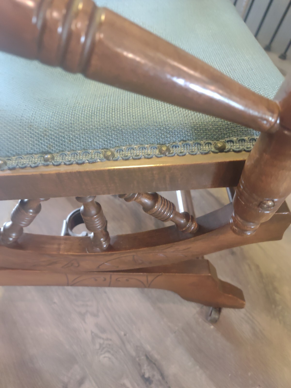 Antique 1800's spool Rocking Chair Victorian Platform Rocker with Coil ...