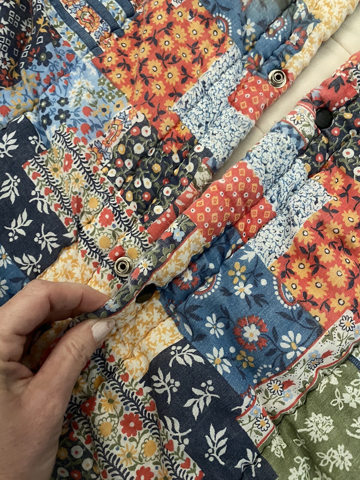 Vintage Boho 70s Patchwork Wearable Sleeping Bag Snuggie Zipper Snaps ...