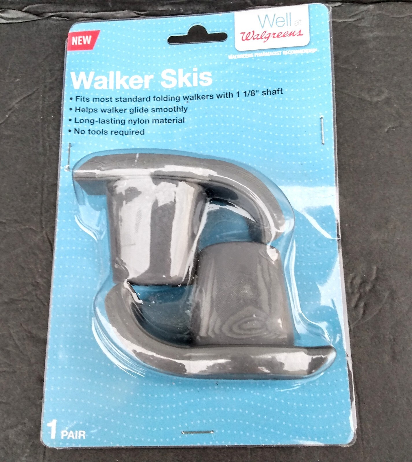 Walker Glide Skis Gray for Walker Walgreens 1 Pair Fits 1-1/8" Shaft ...