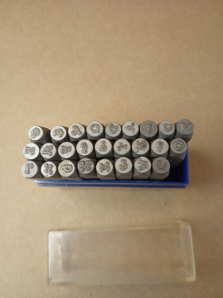 26pcs 3/16" or 6mm Carbon Steel Number/Capital Letter Stamp Punch Set ...