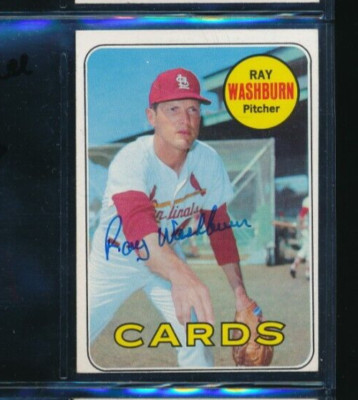 1969 Topps #415 Ray Washburn St. Louis Cardinals Signed Autograph (AZ74 ...