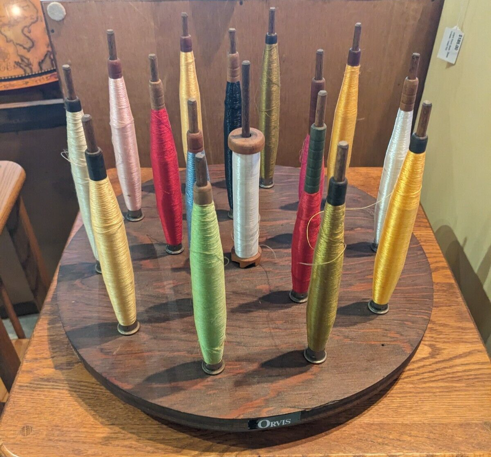 Fly Furniture Spool Fly Tying Thread Vintage Orvis Display | eBay