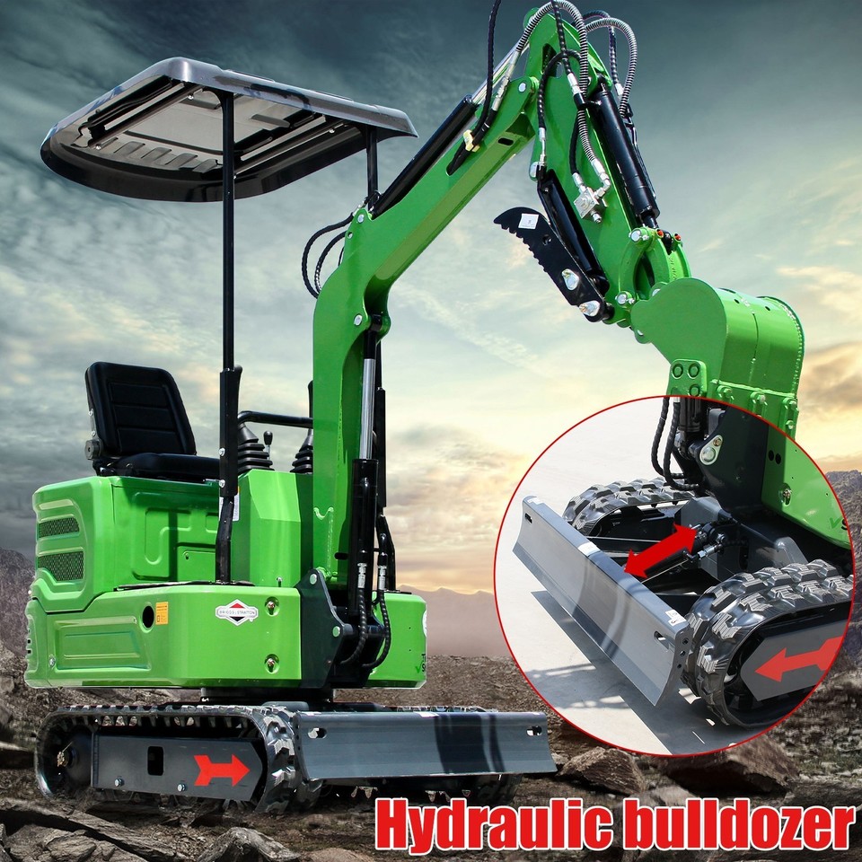 FREE SHIP 1 Ton B&S Gas Mini Excavator Crawler Digger 13.5 HP With ...