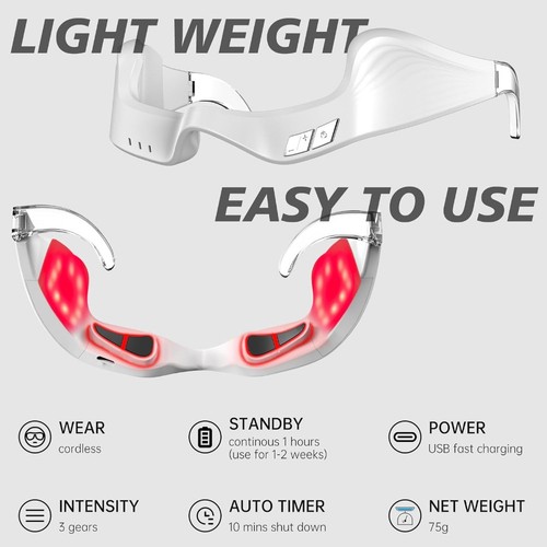Under Eye Red Light Therapy Device 650nm for Eye Bags Dark Circles and ...