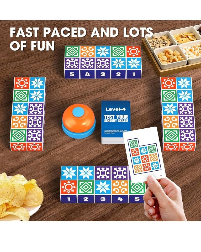 Matching Game Family Board Games for Kids & Adults with 4 levels, 100 ...