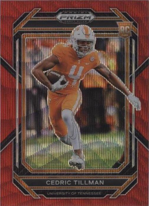 2023 Panini Prizm Draft Picks - Cedric Tillman #144 Ruby Wave Prizm (RC ...