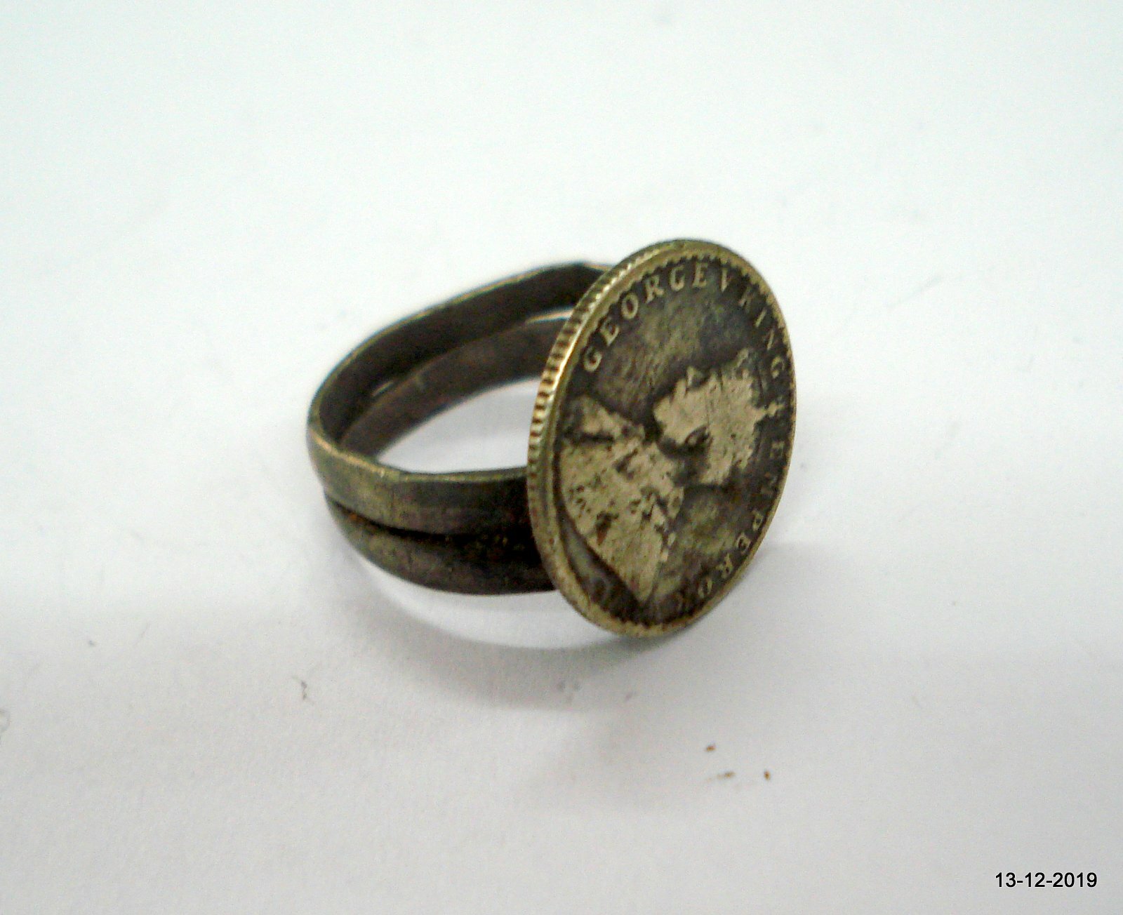 vintage antique tribal old silver ring coin ring British India Coin | eBay