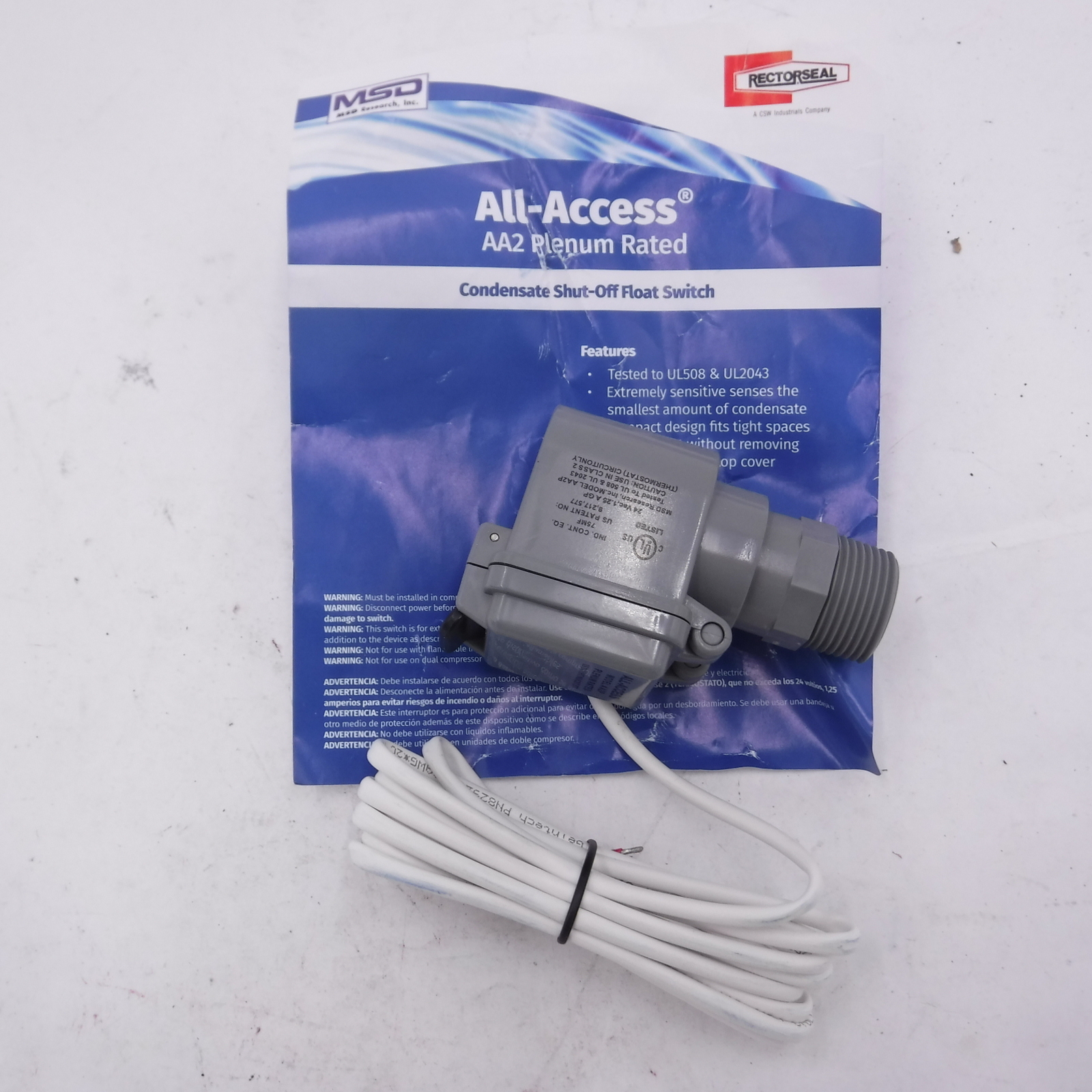 MSD All-Access AA2 Plenum Rated Condensation Shut-Off Float Switch | eBay